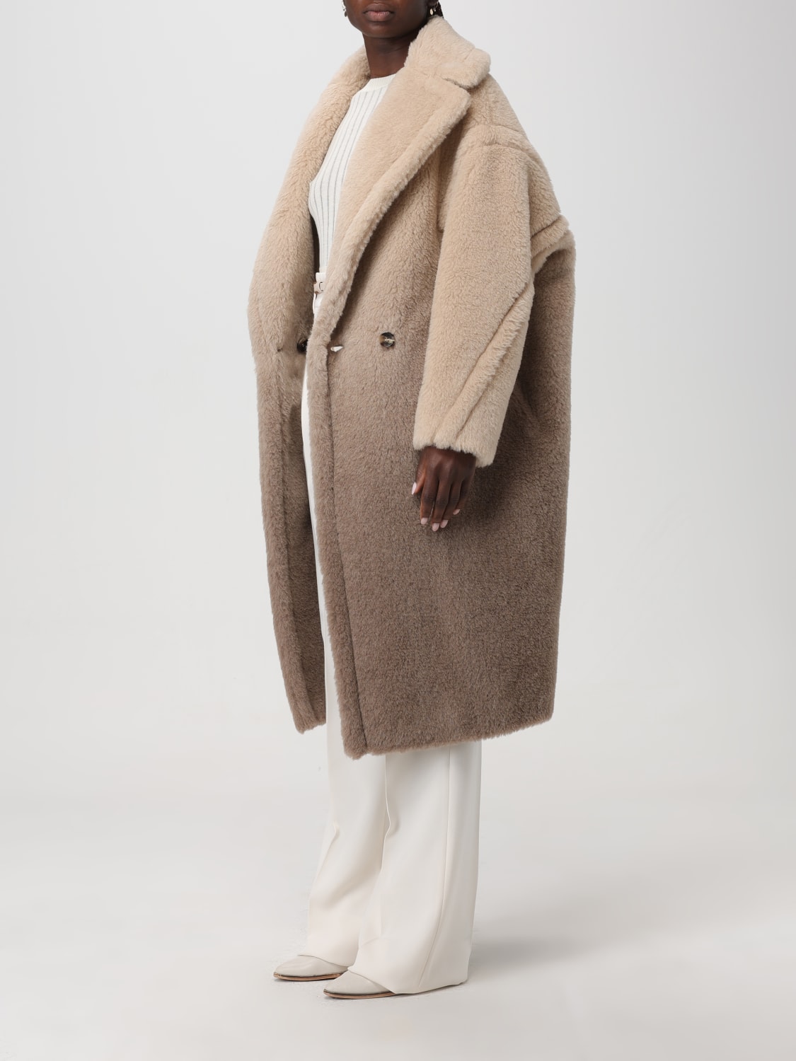 MAX MARA: coat for women - Sand | Max Mara coat 2411011031600 online at ...