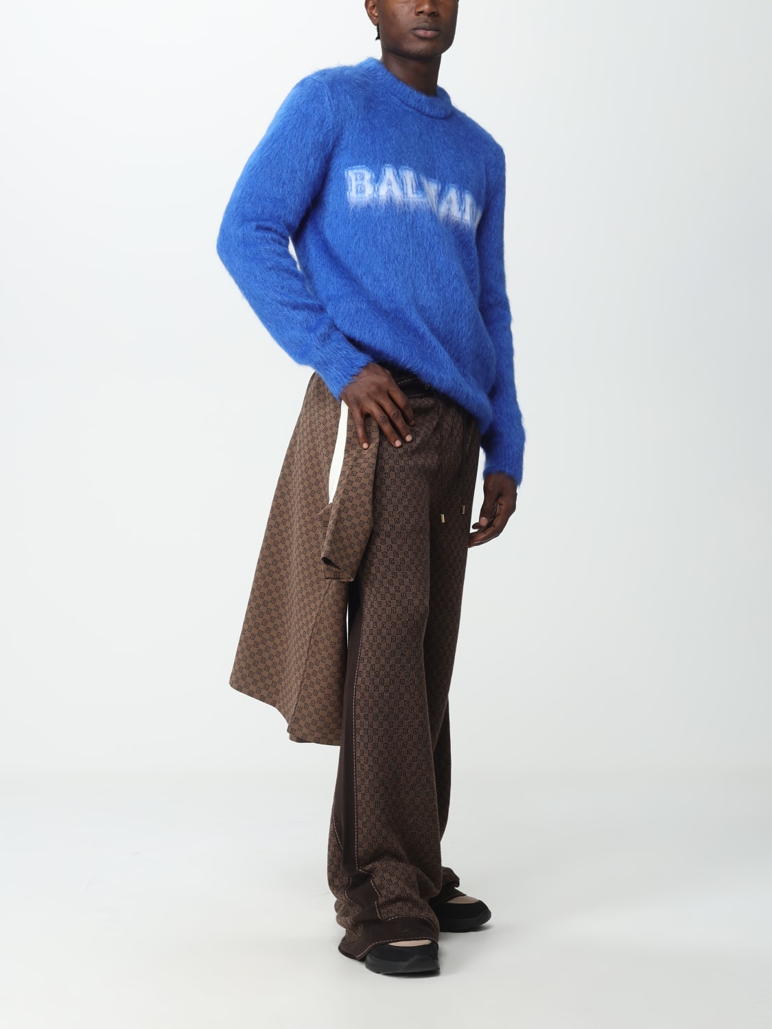 BALMAIN: sweater in Mohair wool - Royal Blue | BALMAIN sweater ...