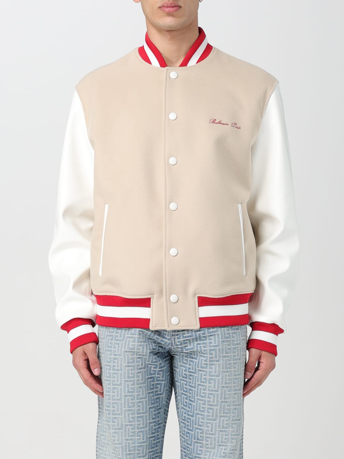 BALMAIN: Jacket men - Yellow Cream | BALMAIN jacket CH1TF610ME53 online ...