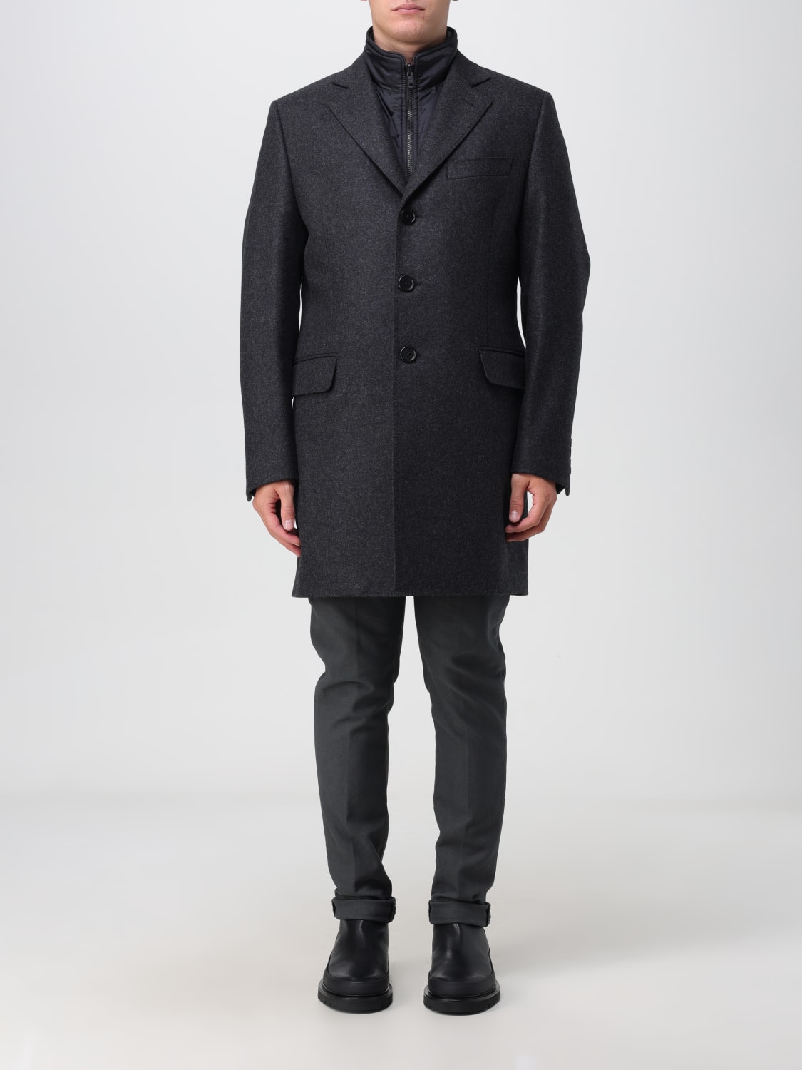 Fay Outlet Coat Men Grey Fay Coat Nam53471390gah Online At Gigliocom
