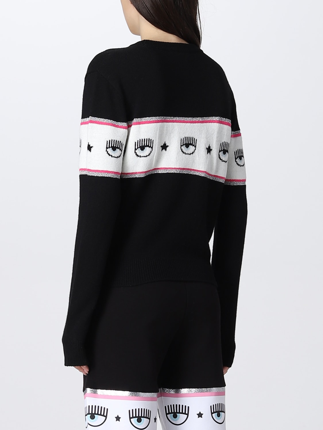 Chiara Ferragni Outlet: Maglia di misto lana Chiara Ferrani - Nero ...