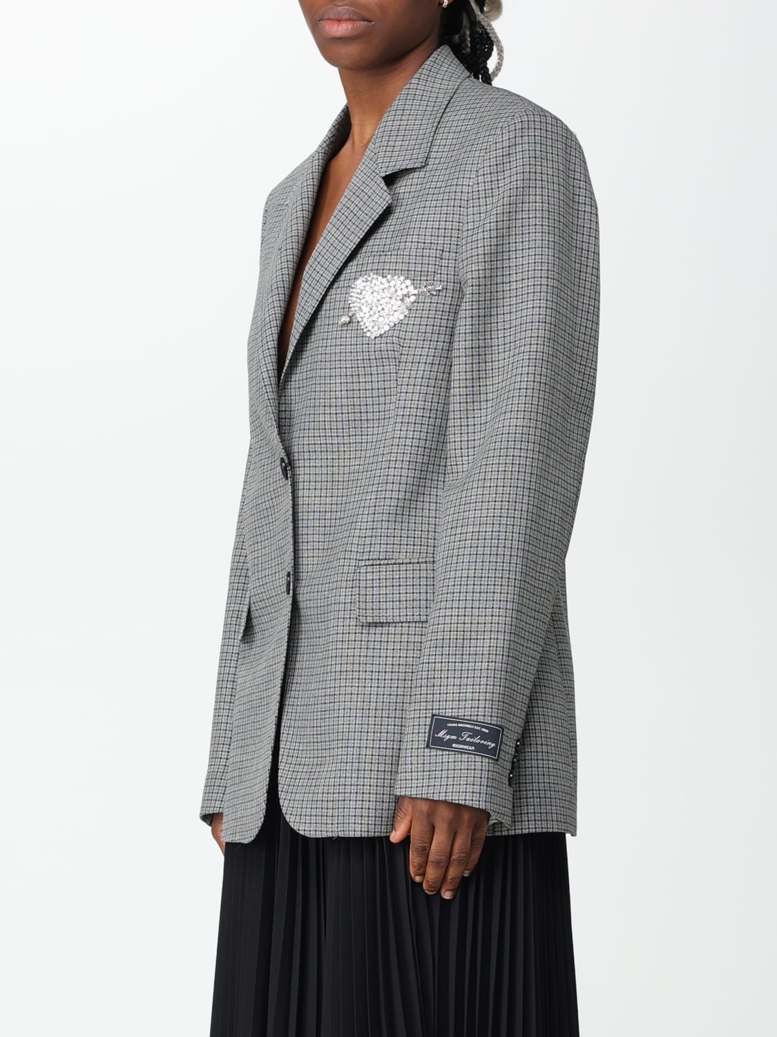 MSGM: blazer for woman - Grey | Msgm blazer 3541MDG19237700 online on GIGLIO.COM