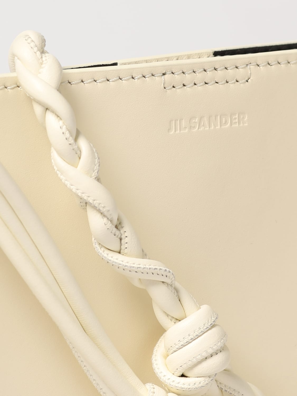 JIL SANDER: Borsa Tangle in pelle - Beige | Borsa A Tracolla Jil Sander J25WG0002P5995 online su ...