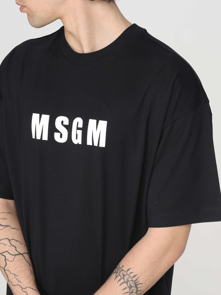 MSGMアウトレット：Tシャツ メンズ - ブラック | GIGLIO.COMオンラインのMSGM Tシャツ 3840MM109257002