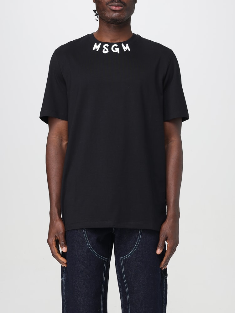 MSGM: T-shirt men - Black | MSGM t-shirt 3840MM102257098 online at GIGLIO.COM