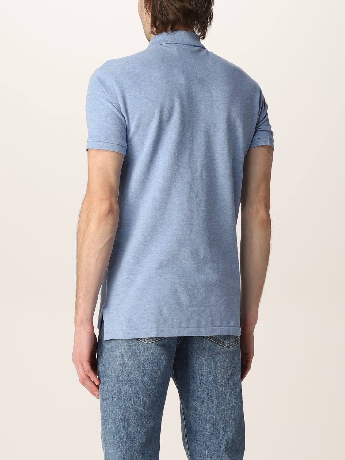 POLO RALPH LAUREN: cotton polo shirt with logo - Sky Blue | Polo Ralph Lauren polo shirt ...