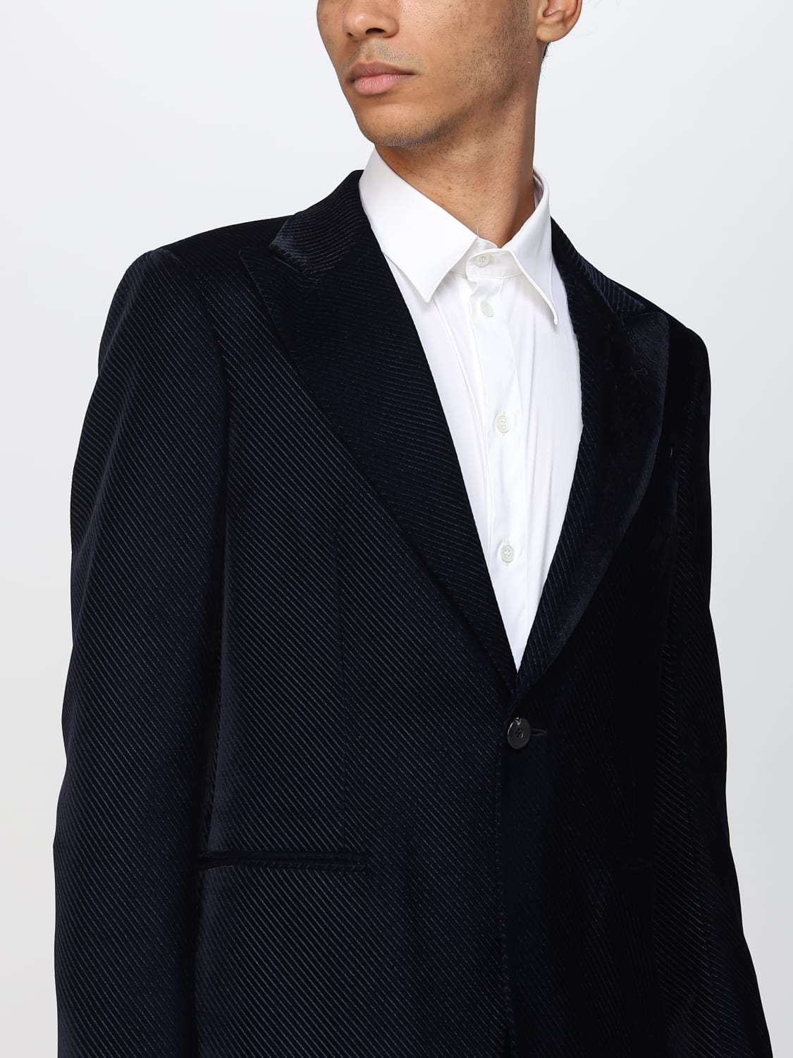Emporio Armani Outlet: Blazer men - Blue | Emporio Armani blazer H31GW2C1074 online at GIGLIO.COM