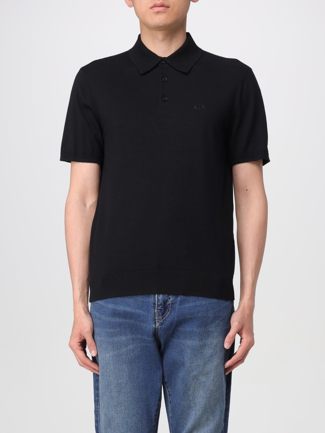 ARMANI EXCHANGE: men's polo shirt - Black | Armani Exchange polo shirt ...