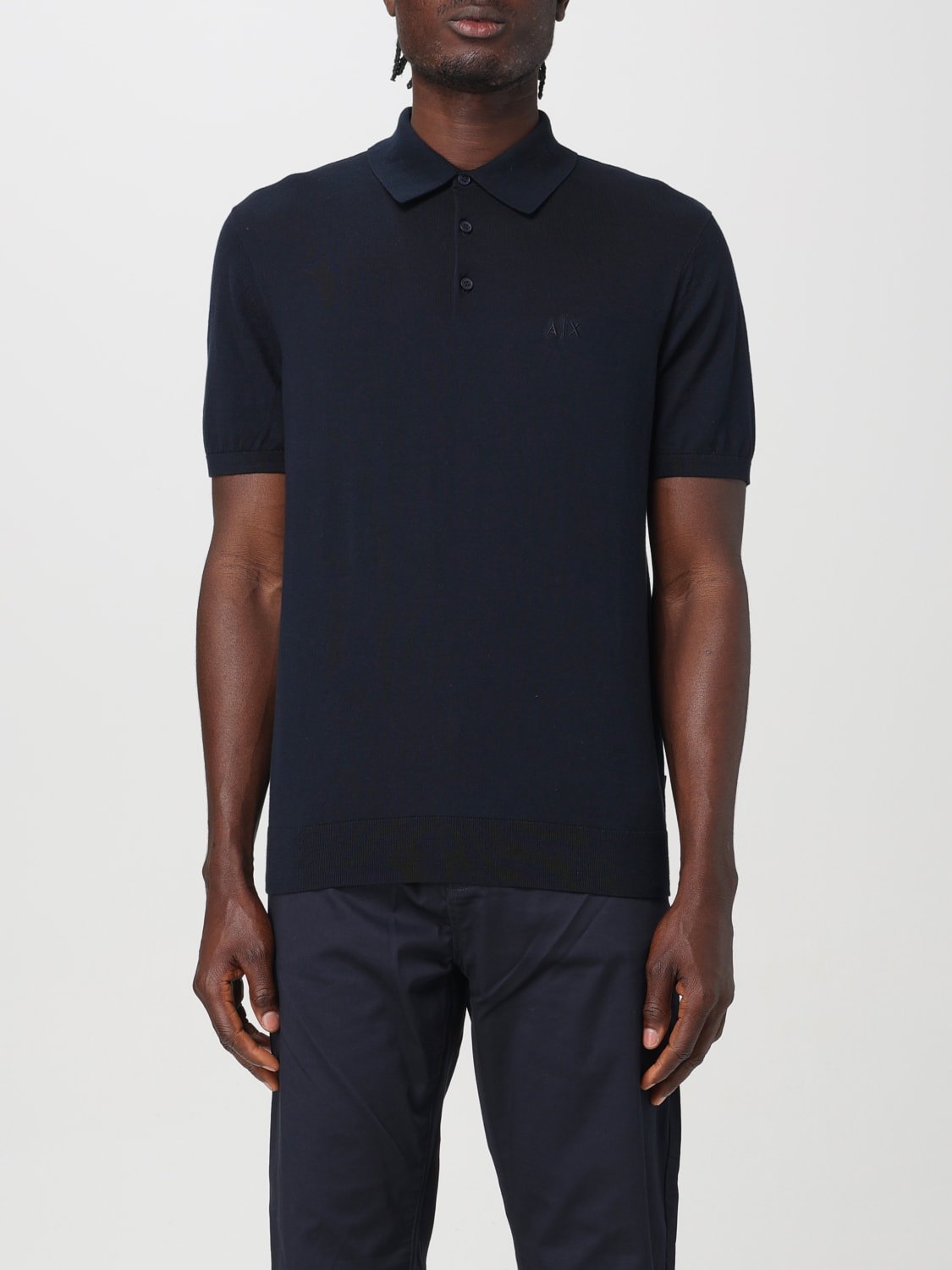 ARMANI EXCHANGE: men's polo shirt - Blue | Armani Exchange polo shirt ...
