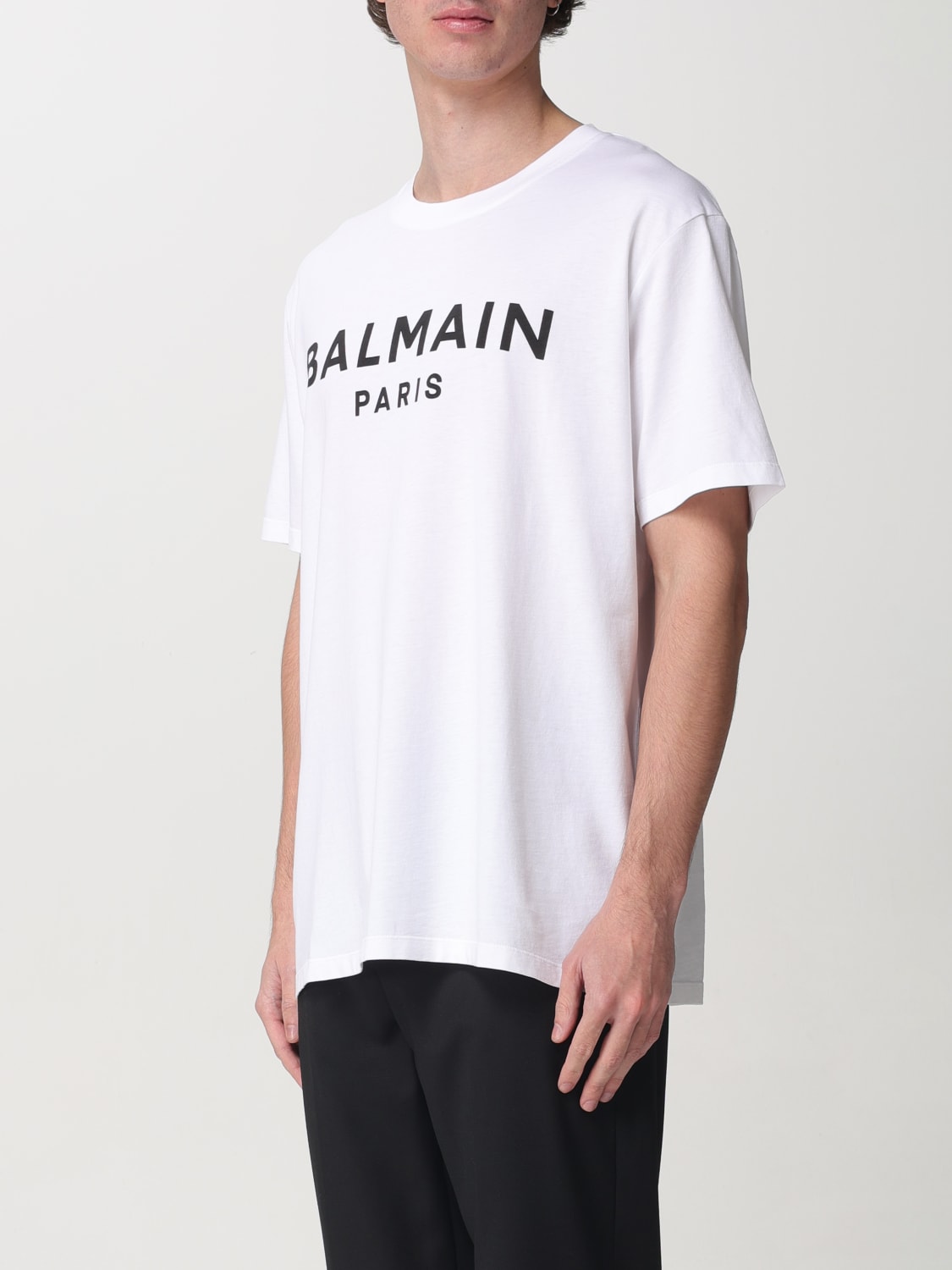 BALMAIN: T-shirt men - White | Balmain t-shirt EH1EG010BB73 online at ...