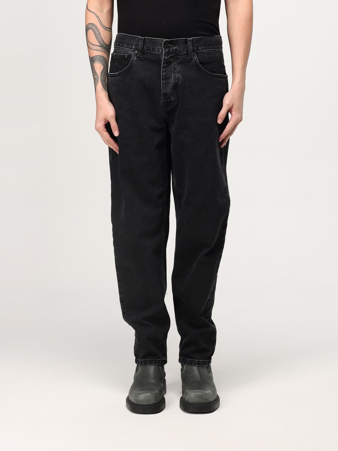 CARHARTT WIP: 5-pocket baggy jeans - Black | Carhartt Wip pants I029208 ...