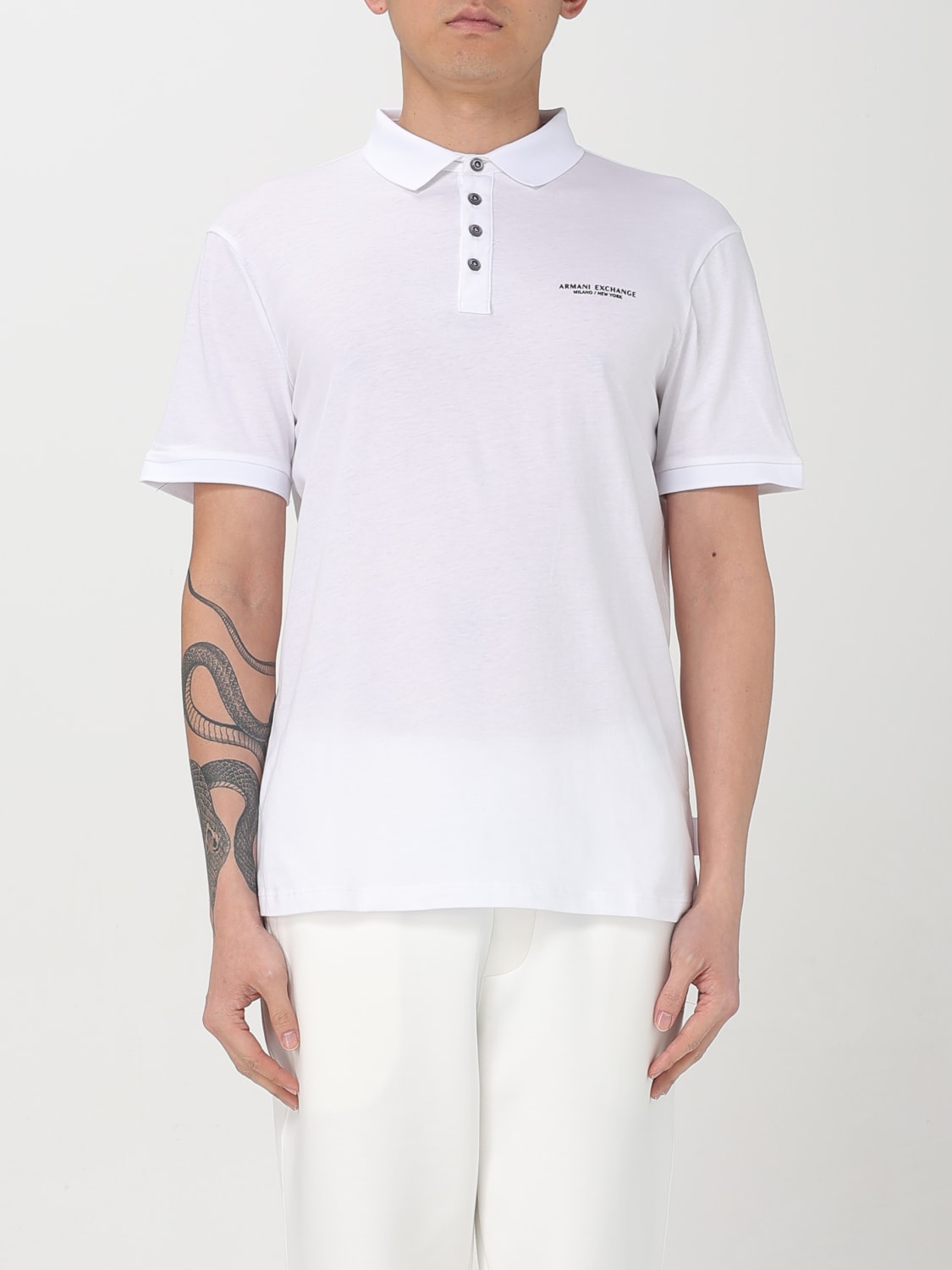 ARMANI EXCHANGE: Polo shirt men - White | Armani Exchange polo shirt ...