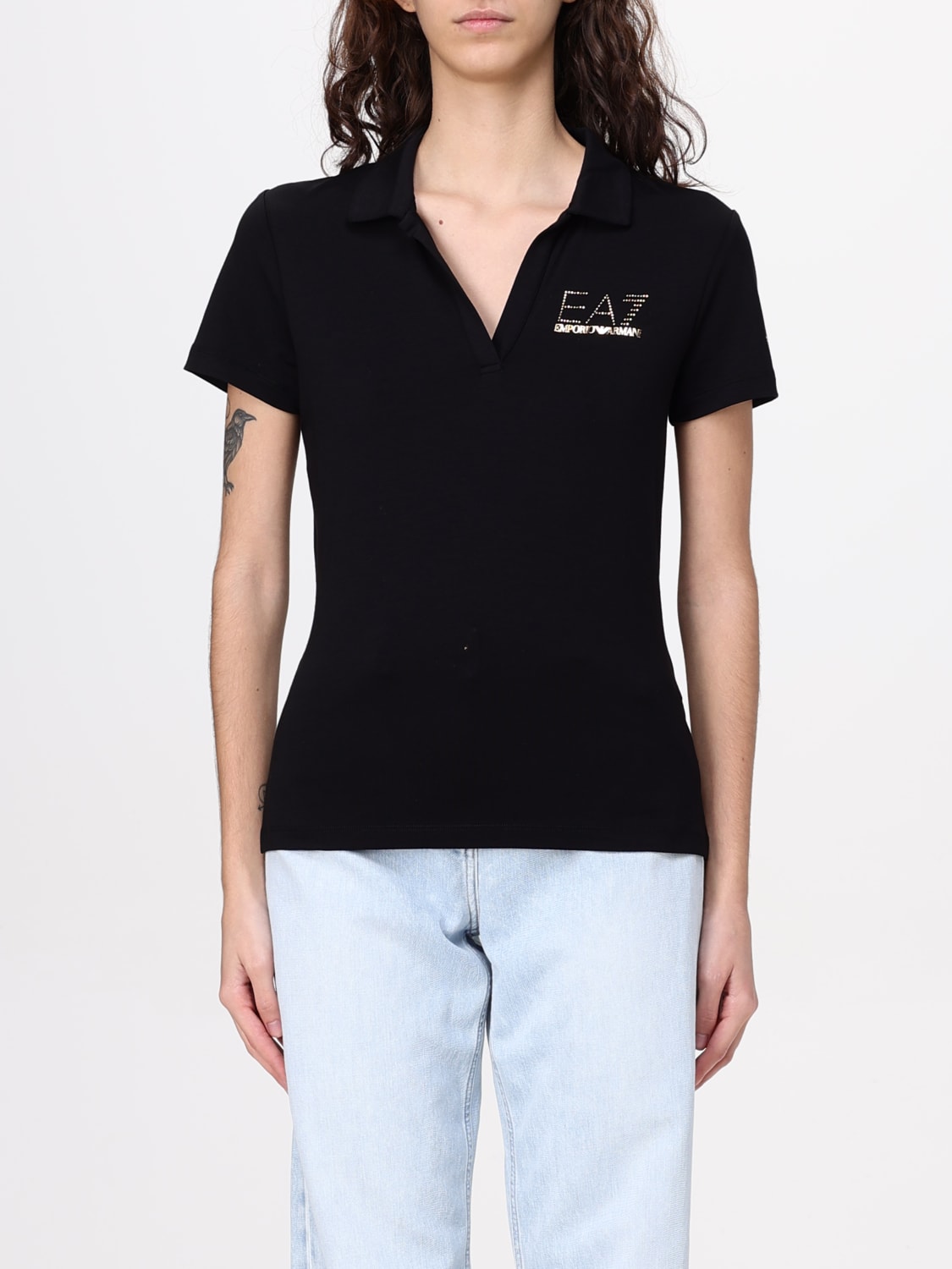 EA7: Polo shirt woman - Black | Ea7 polo shirt 7W000266AF12500 online at GIGLIO.COM