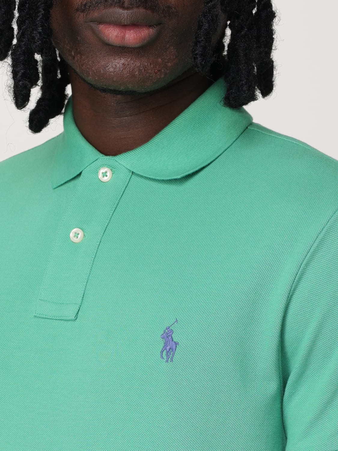 POLO RALPH LAUREN: Polo shirt men - Green | Polo Ralph Lauren polo shirt 710680784413 online at ...