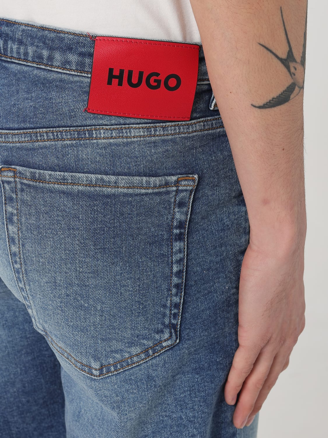 Hugo Outlet: Short men - Denim | Hugo shorts 50537719 online at GIGLIO.COM