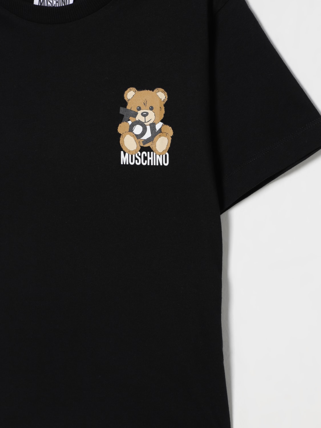Moschino Outlet: T-shirt kids - Black | Moschino t-shirt HPM050LAA03 online at GIGLIO.COM