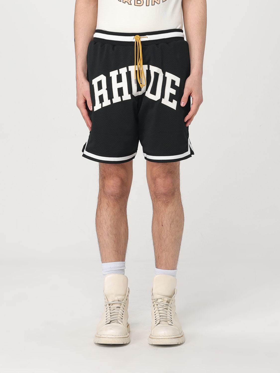 RHUDE: Short men - Black | Rhude shorts RHPS25SH02016 online at GIGLIO.COM