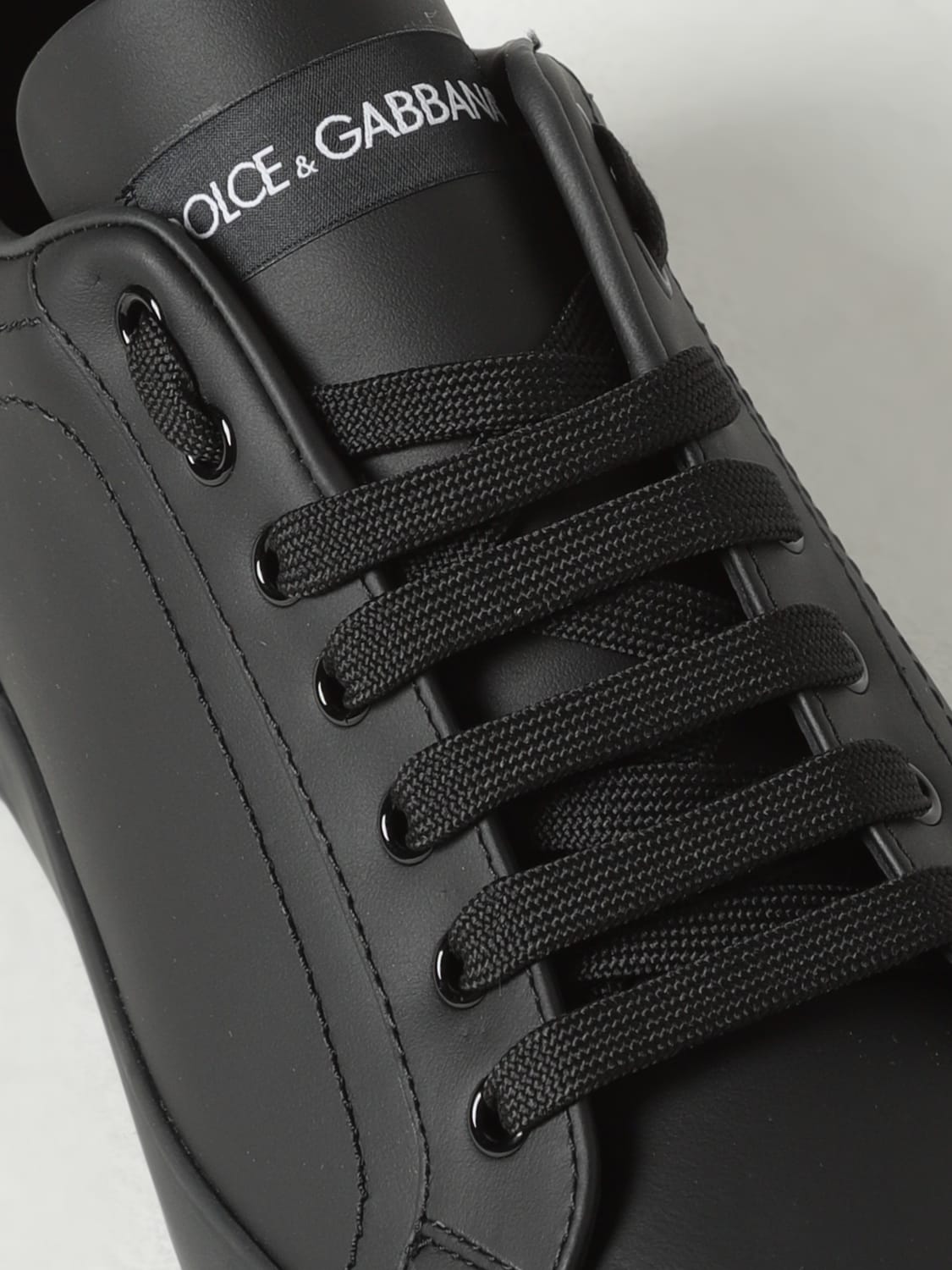 DOLCE & GABBANA: leather sneakers with logo - Black | Dolce DOLCE & GABBANA: leather sneakers with logo - Black | Dolce