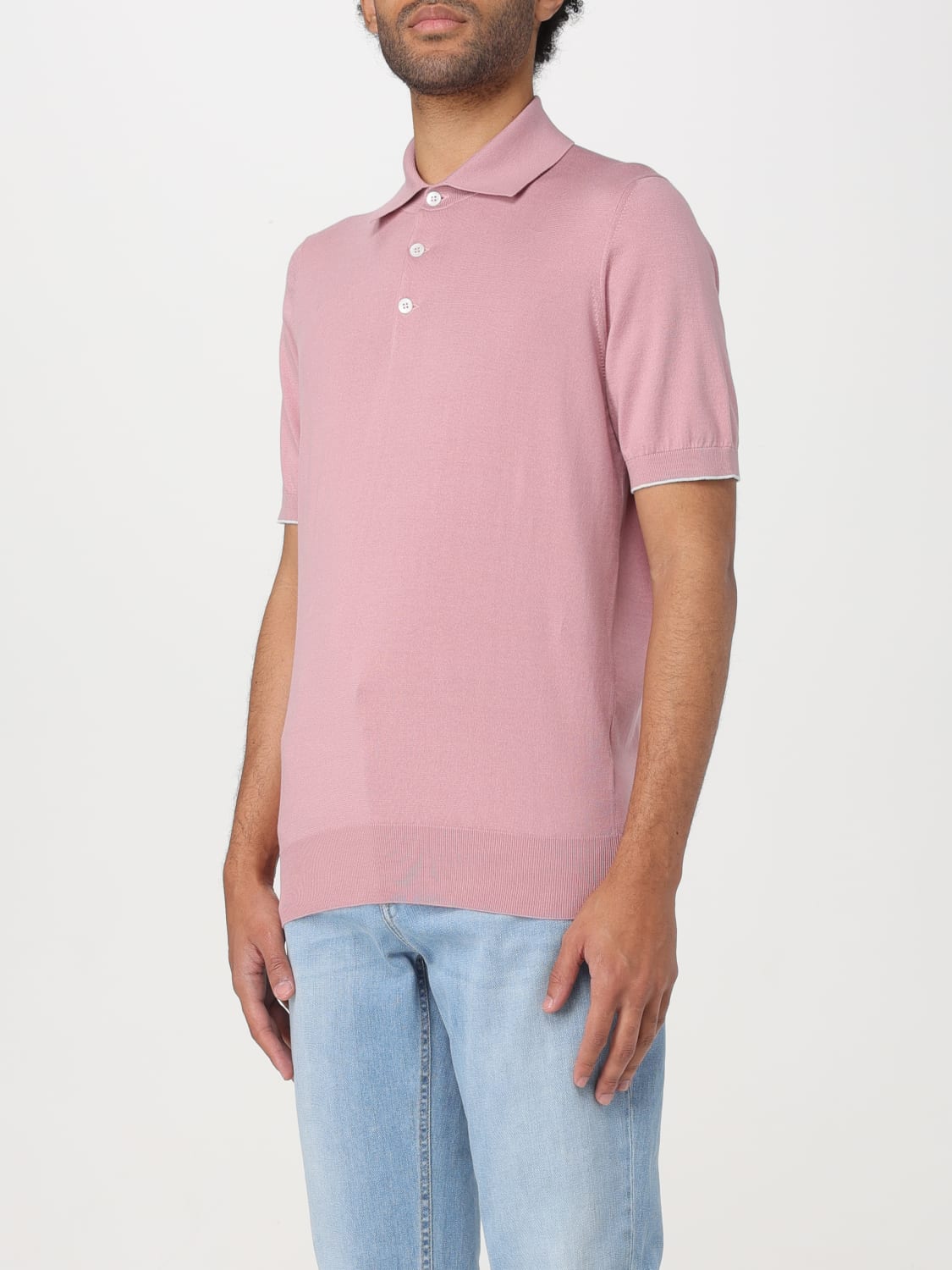 BRUNELLO CUCINELLI: Polo shirt men - Pink | Brunello Cucinelli polo ...