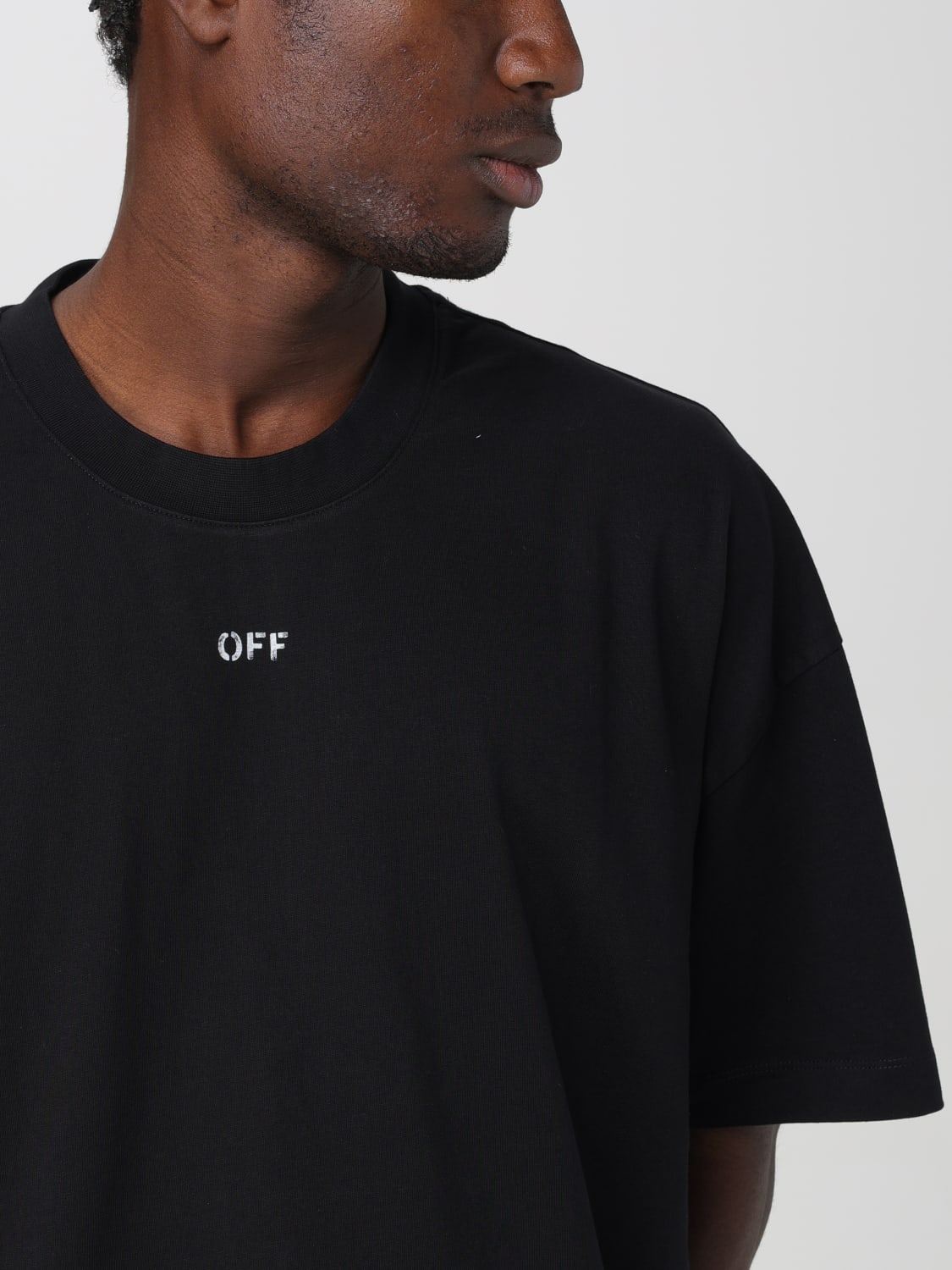 OFF-WHITE: T-shirt in cotone - Nero | T-Shirt Off-White ...