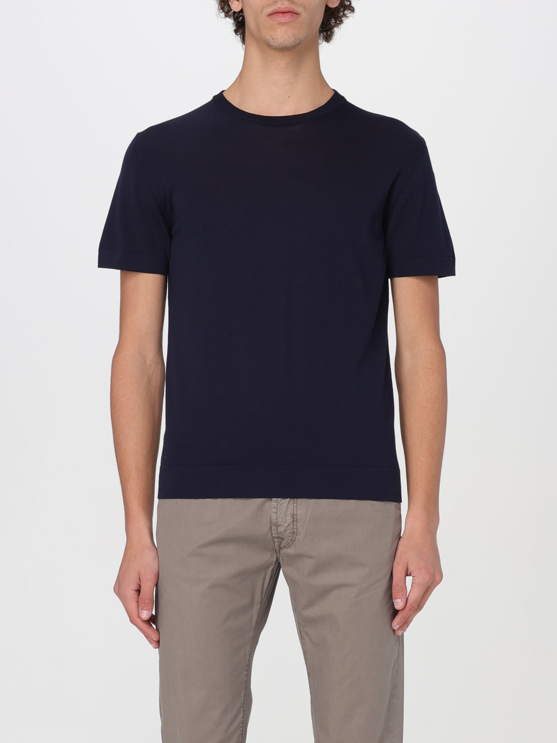 ZANONE: T-shirt men - Blue | Zanone t-shirt 813191ZM371 online at GIGLIO.COM