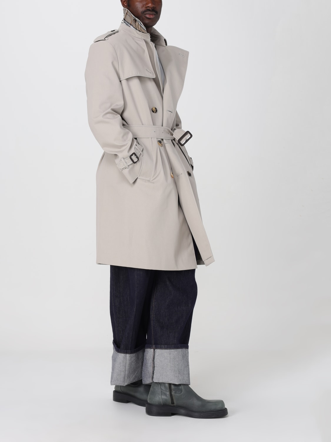 BURBERRY: Trench coat men - Black | Burberry jacket 8101309 online at GIGLIO.COM