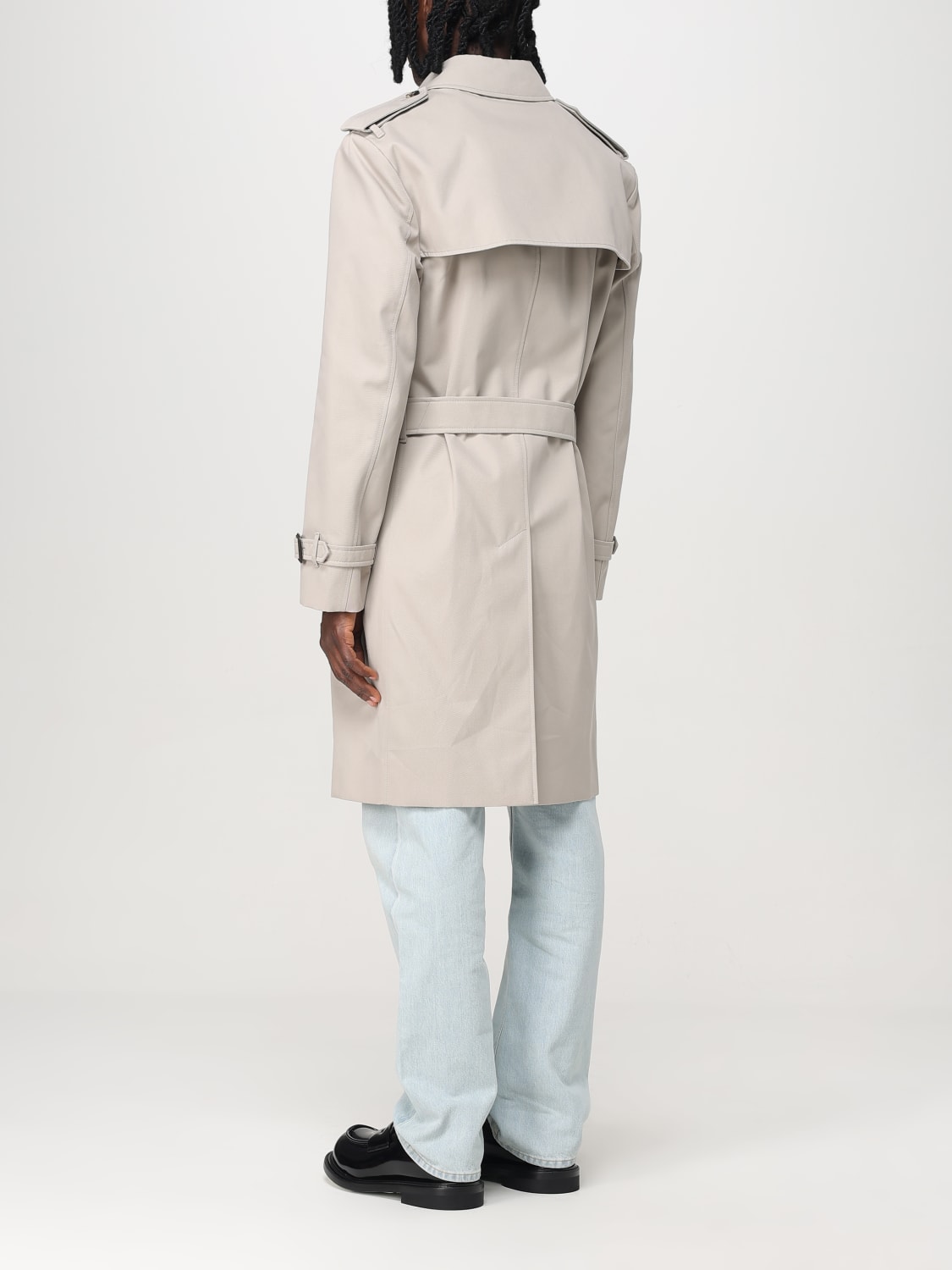 BURBERRY: Trench coat men - Grey | Burberry jacket 8101309 online at GIGLIO.COM