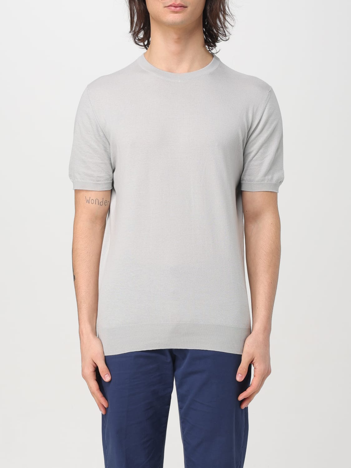 KITON: T-shirt men - Grey | Kiton t-shirt UMKXX37K315 online at GIGLIO.COM