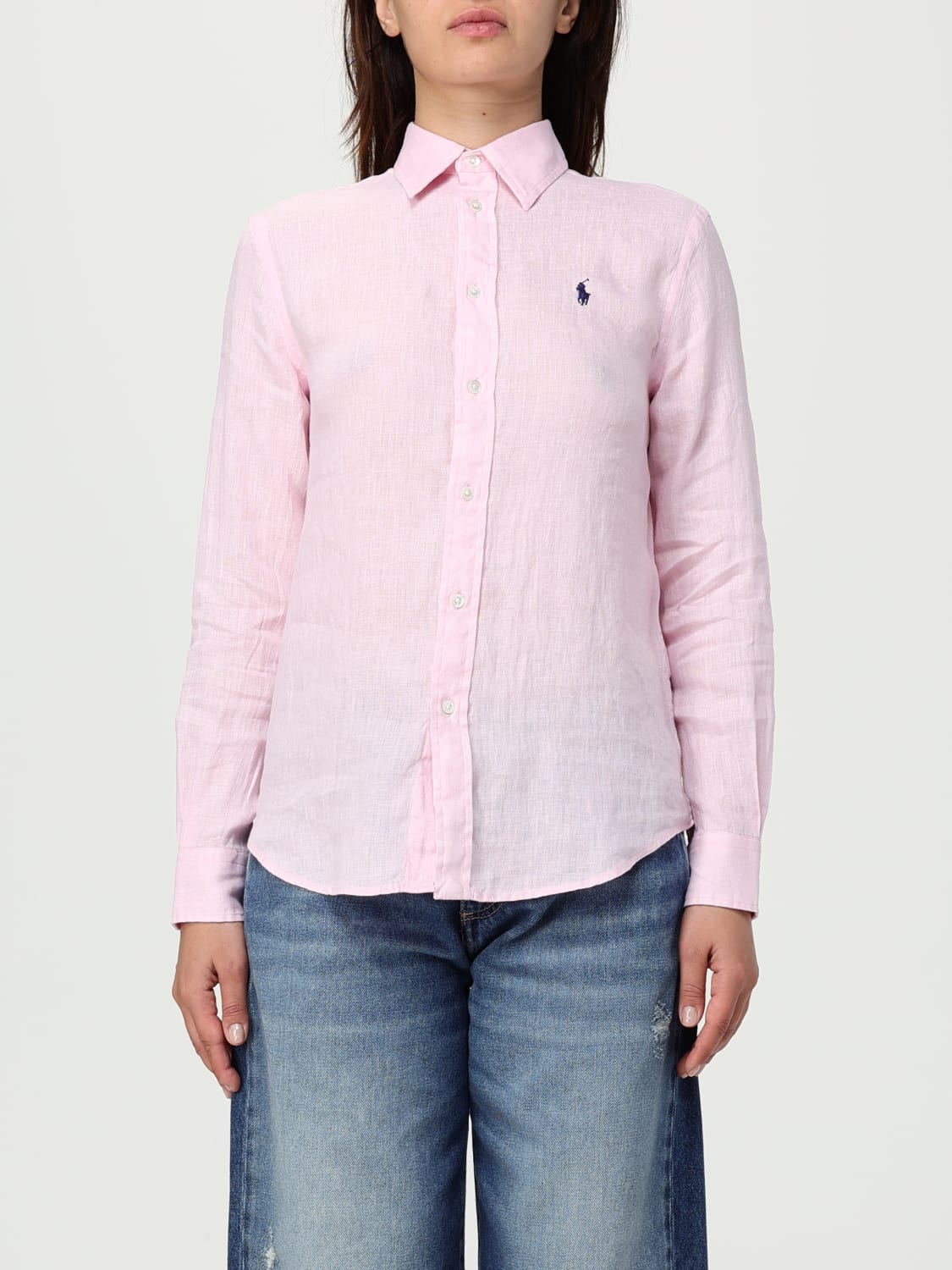 POLO RALPH LAUREN: Camicia in lino - Rosa | Camicia Polo Ralph Lauren 211970730 online su GIGLIO.COM