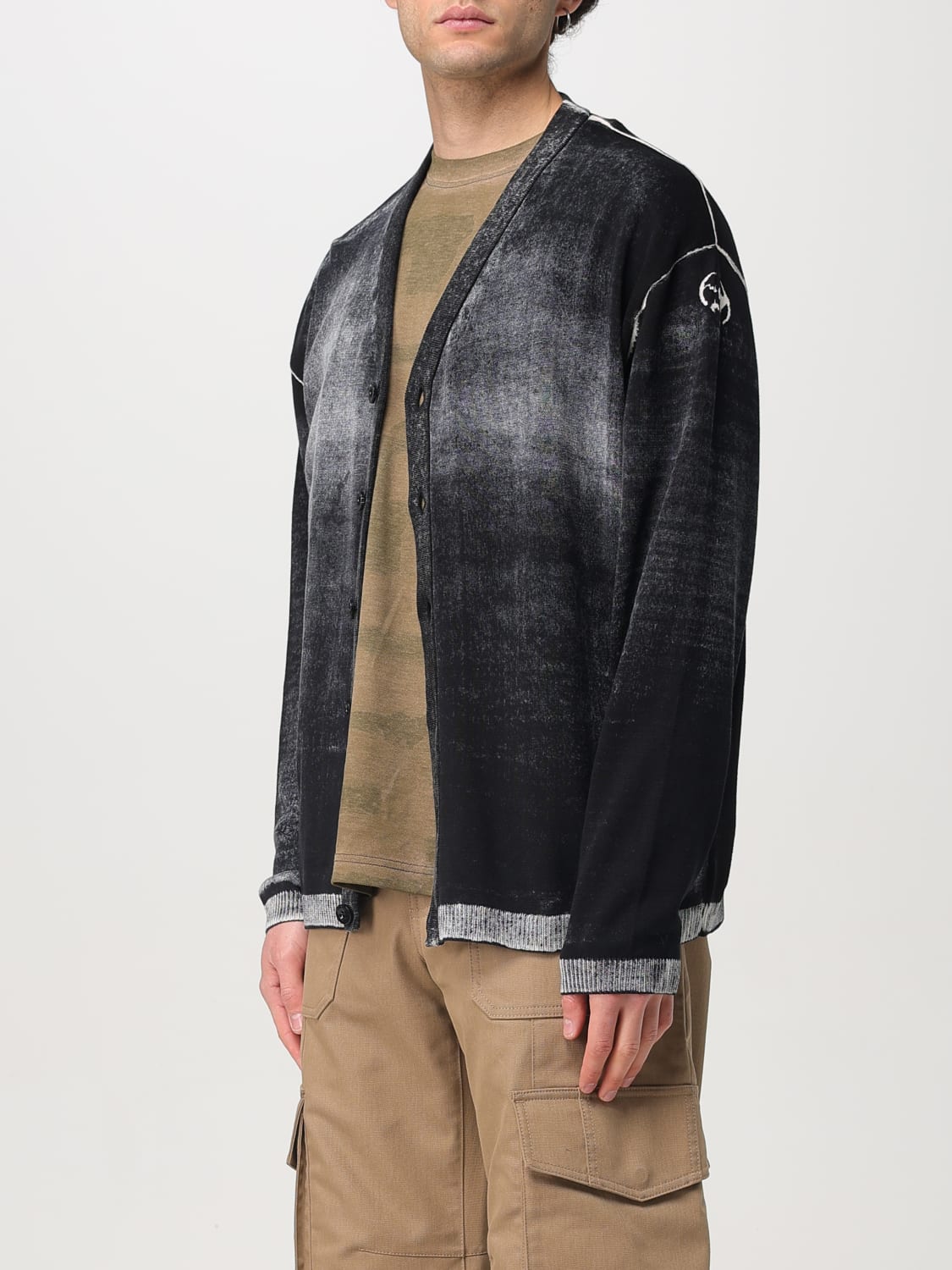DIESEL: Sweater men - Black | Diesel cardigan A111900BEAR online at ...