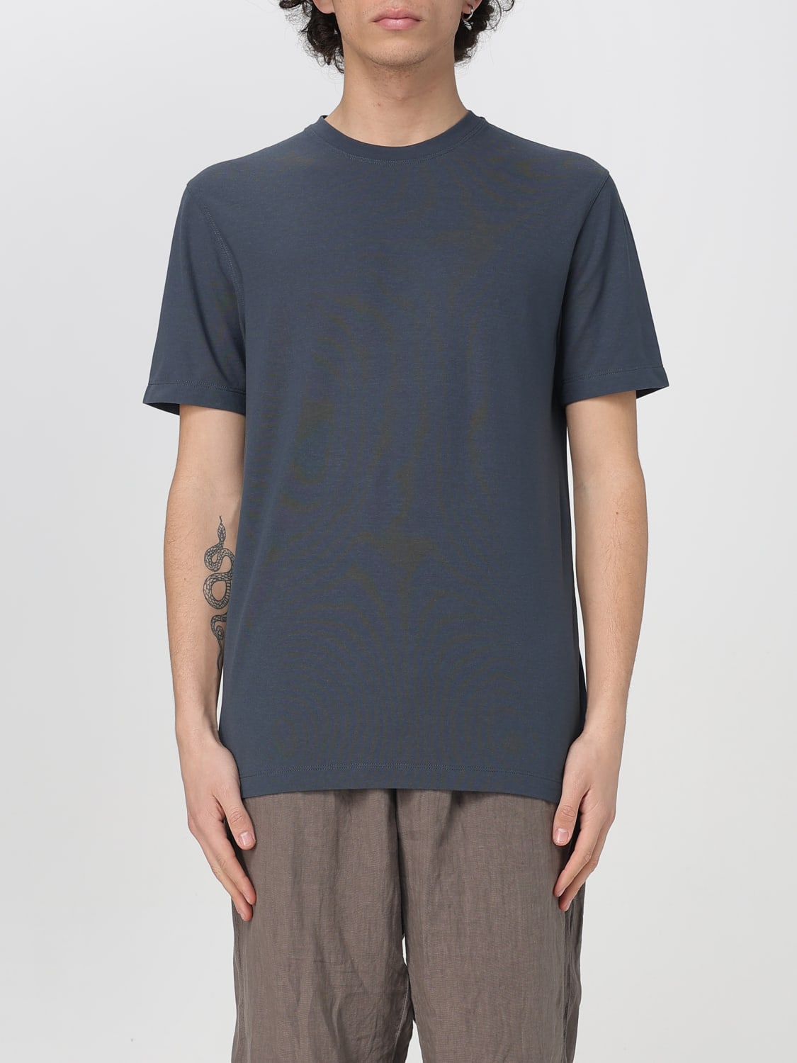 ZANONE: T-shirt basic in cotone - Grigio 2 | T-Shirt Zanone 815194ZG380 online su GIGLIO.COM