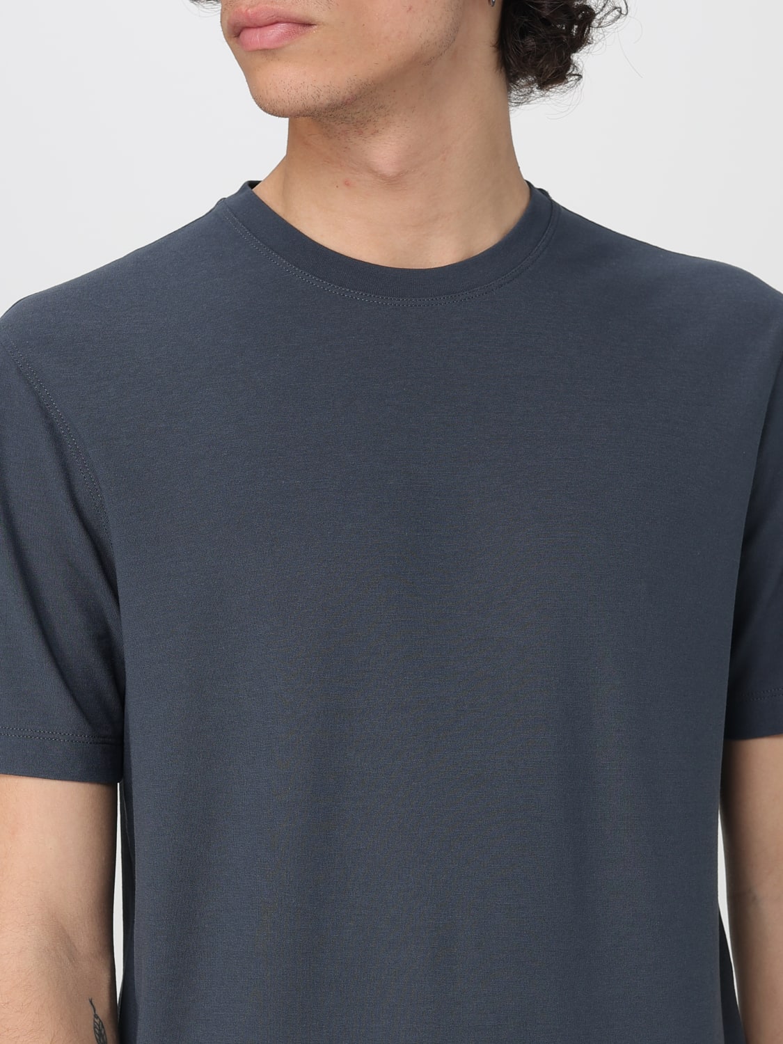 ZANONE: T-shirt basic in cotone - Grigio 2 | T-Shirt Zanone 815194ZG380 online su GIGLIO.COM