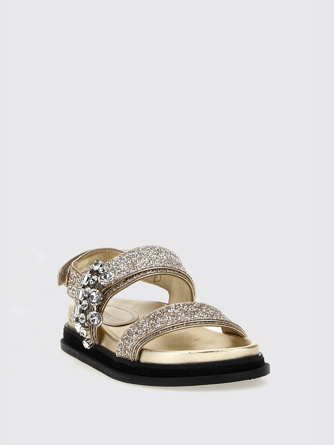 JIMMY CHOO: Flat sandals woman - Gold | Jimmy Choo flat sandals ...