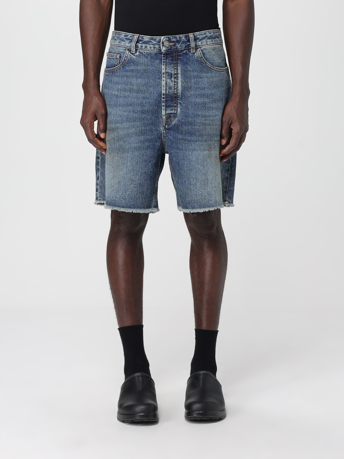 PALM ANGELS: Jeans men - Blue | Palm Angels shorts PMYC003S25DEN003 ...