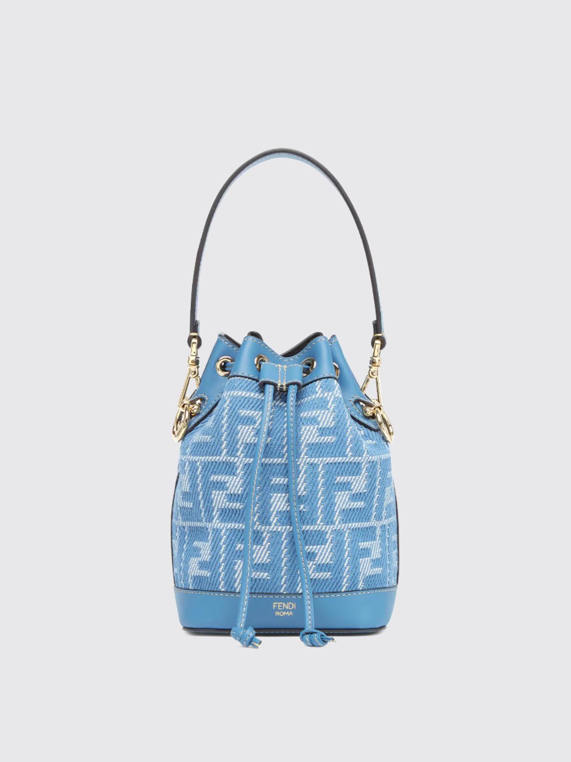 FENDI: Shoulder bag woman - Gnawed Blue | Fendi mini bag 8BS093AUPX ...