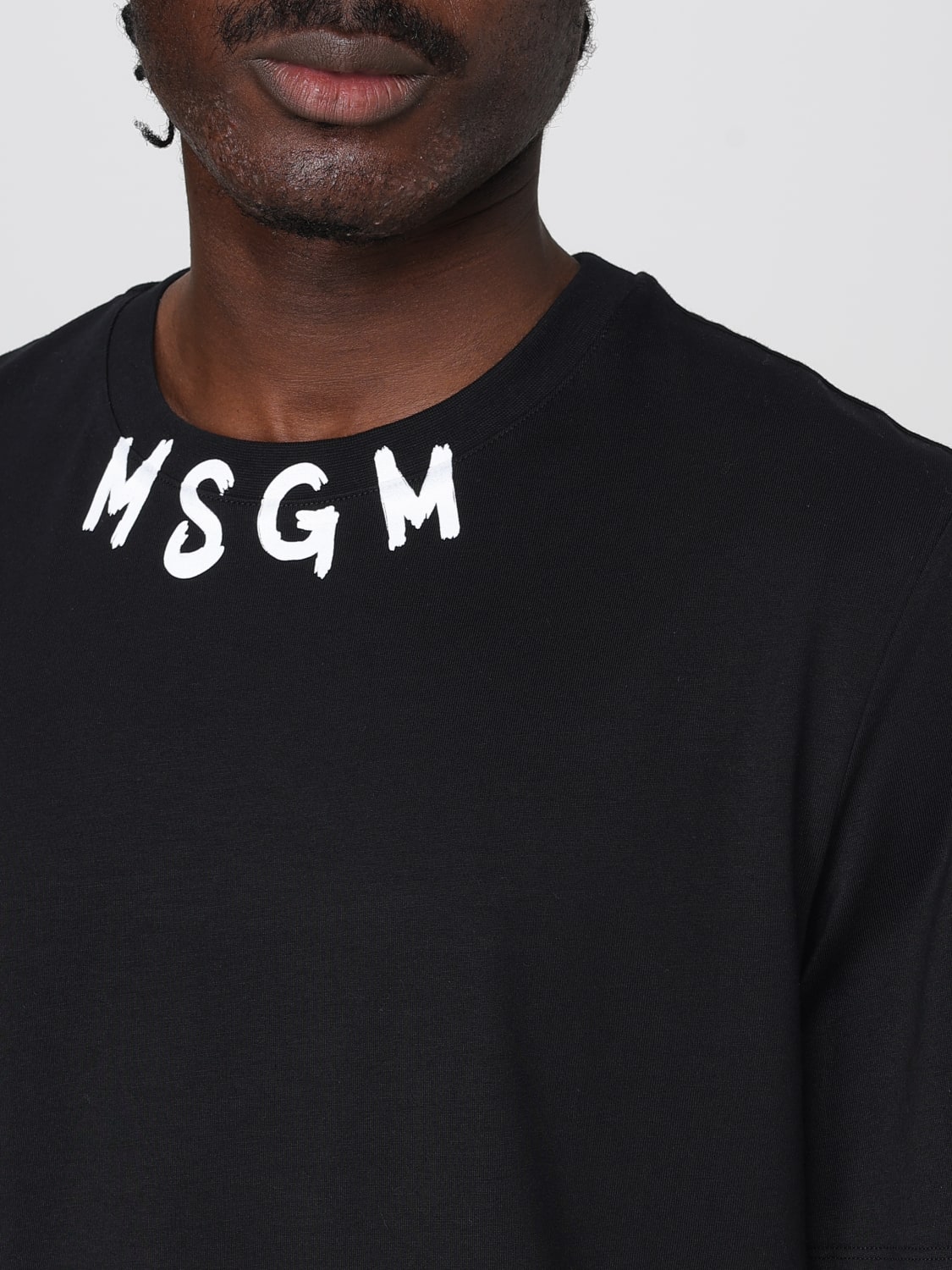 MSGM: T-shirt men - Black | MSGM t-shirt 3840MM102257098 online at GIGLIO.COM
