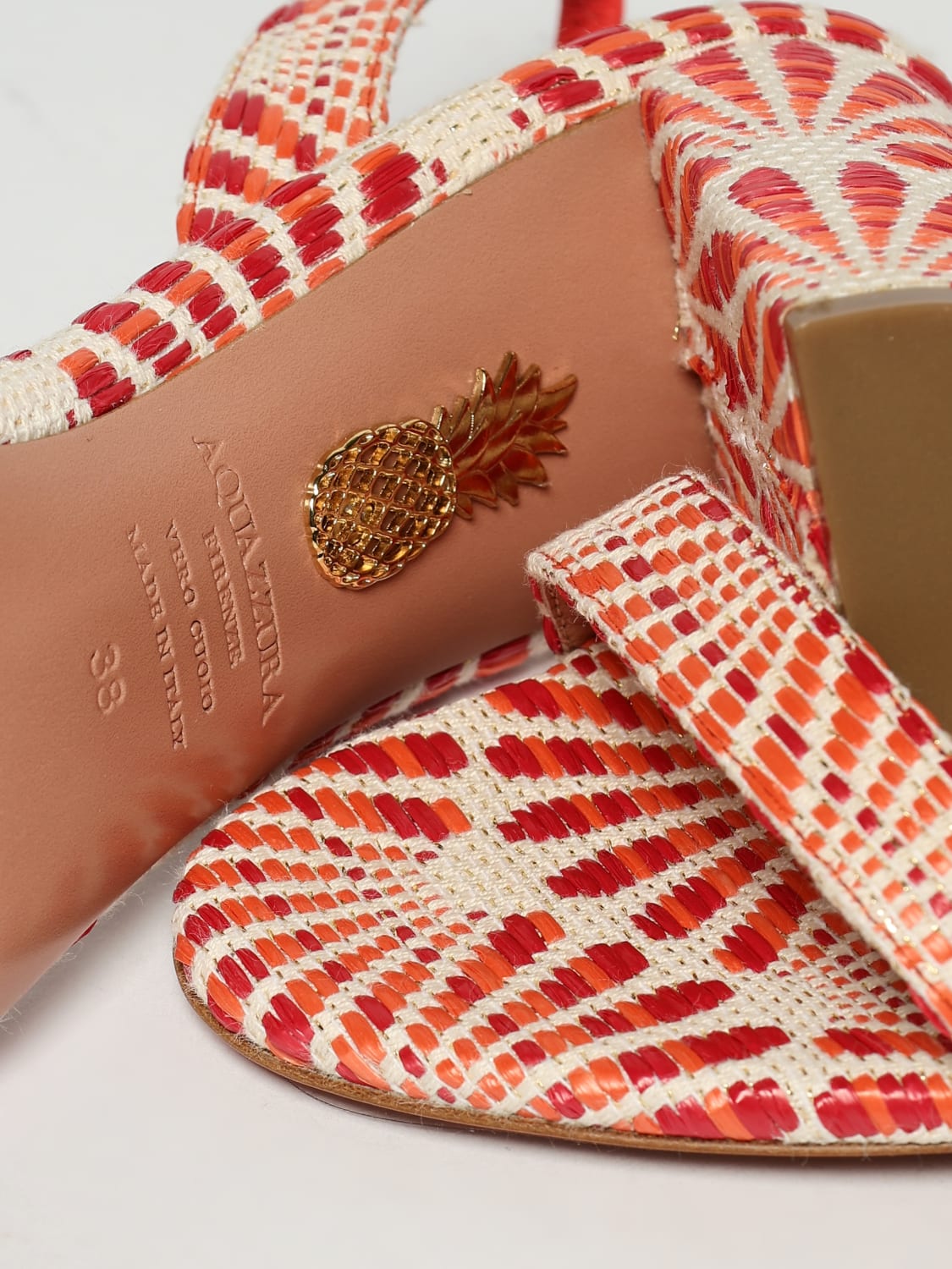 AQUAZZURA: Sandales plates femme - Rouge | Sandales À Talons Aquazzura ...