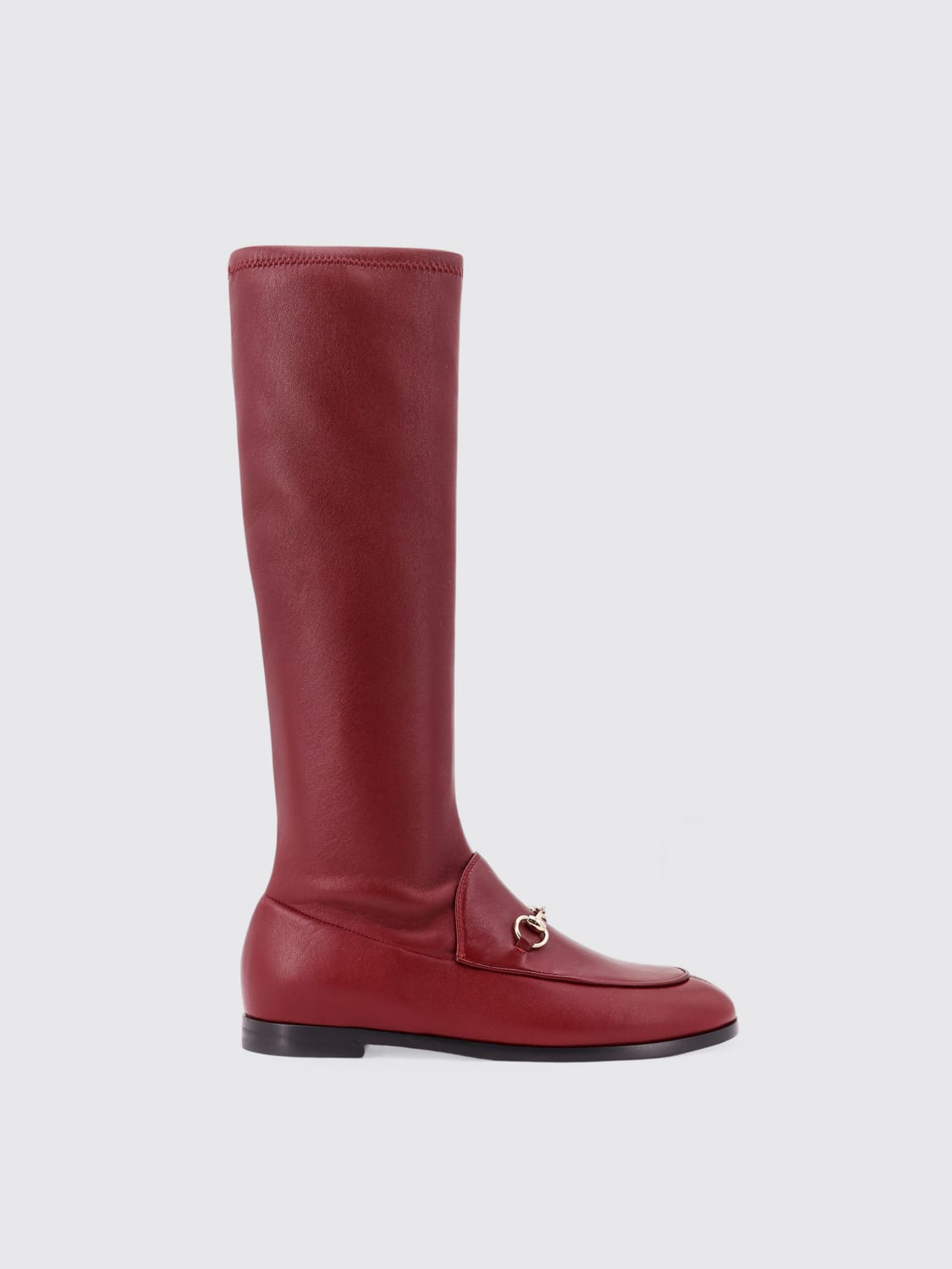 GUCCI: Flat ankle boots woman - Red | Gucci boots 827860AADP3 online at ...